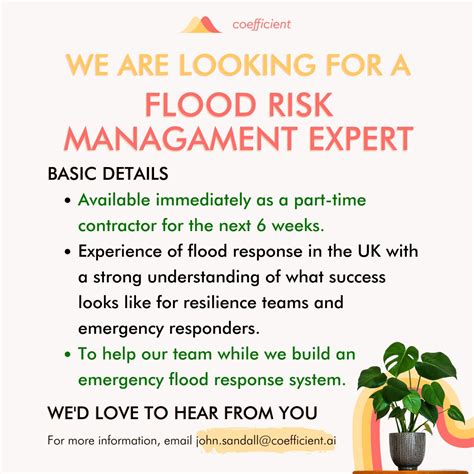 Coefficient On Linkedin Were Looking For A Flood Risk Management