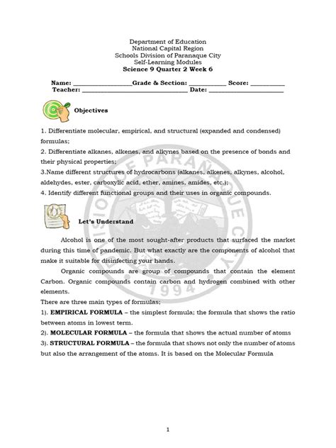 science g9 q2 w6 mod pdf alkene hydrocarbons