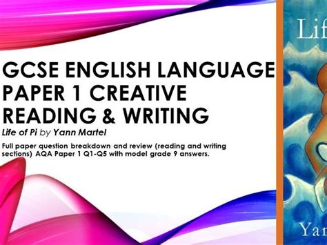Aqa Gcse English Language Paper 1 Life Of Pi Hyena Creative Reading And Writing Q1 5 Grade 9 Y