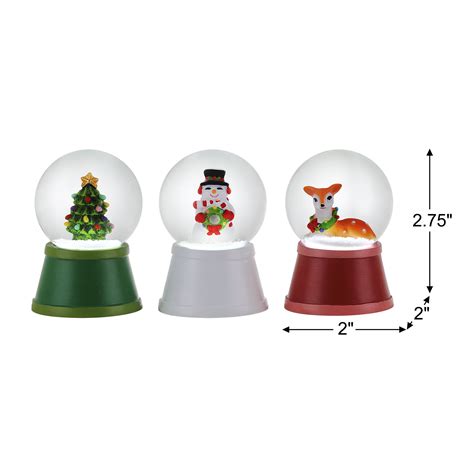 Mr Christmas Mini Lit Snow Globe Set Of 3