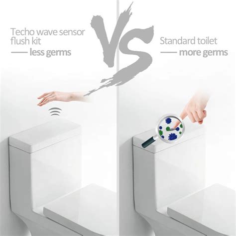 Techo Touchless Toilet Flush Kit With Sensor Range Adjustable Sensor Range And Flush Time