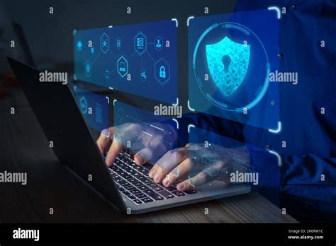 Cyber Security Expert Working On Network And Data Protection On Laptop
