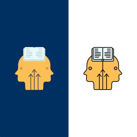 Mind Reading Programming Man Icons Flat And Line Filled Icon Set Vector