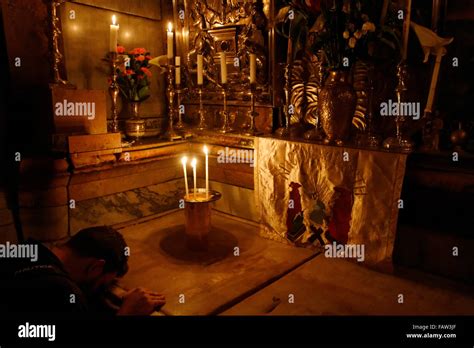 Israel Jerusalem The Interior Of The Edicule At The Church Of The