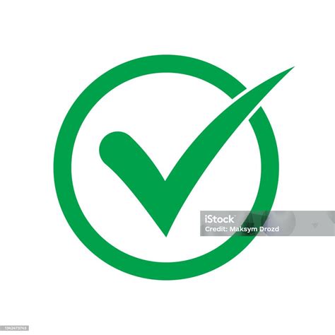 녹색 진드기 아이콘 벡터 기호 흰색 배경에 격리 된 확인 표시 선택 아이콘 또는 올바른 선택 기호 확인 표시 또는 확인란 그림