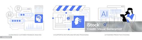 Online Shopping With Ai Technology Abstract Concept Vector Illustrations Stock Illustration