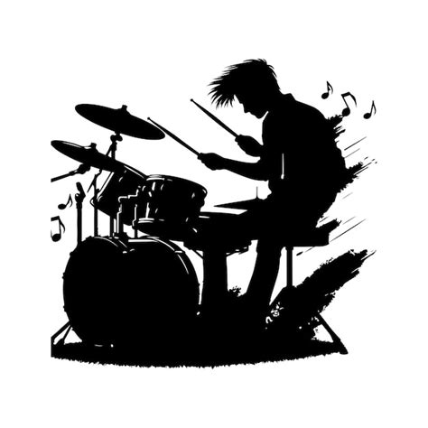 Premium Vector Drummer Silhouette Vector Drummer Silhouette Acoustic Drum Kit Silhouette Trap