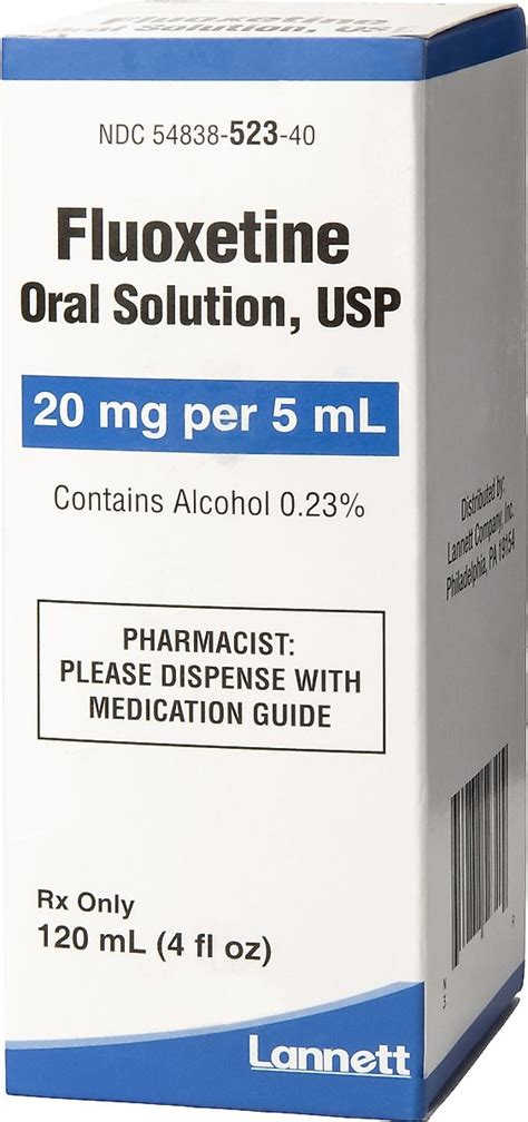 Fluoxetine Generic Oral Solution 20 Mg 5ml 4 Oz Bottle Easy Refills Chewy Rx