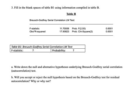 3 Fill In The Blank Spaces Of Table B1 Using