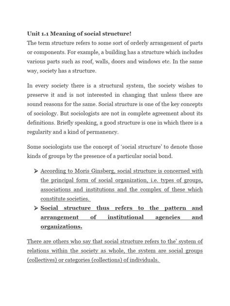 unit 1 1 social structure and function pdf social structure