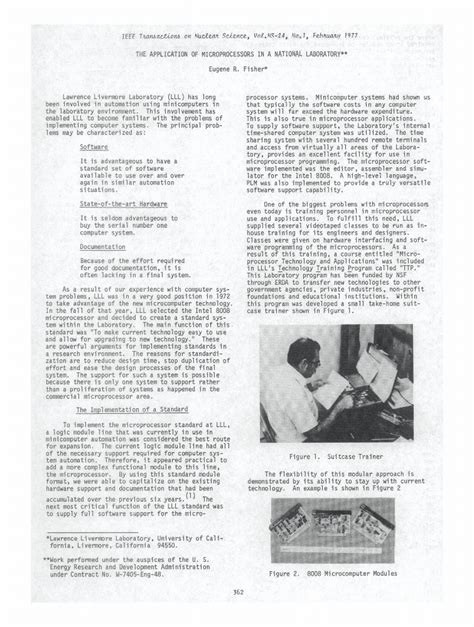 The Application Of Microprocessors In A National Laboratory Ieee Journals And Magazine Ieee Xplore