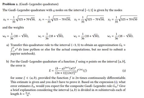 How Do I Transfer The Quadrature I Know The Weights