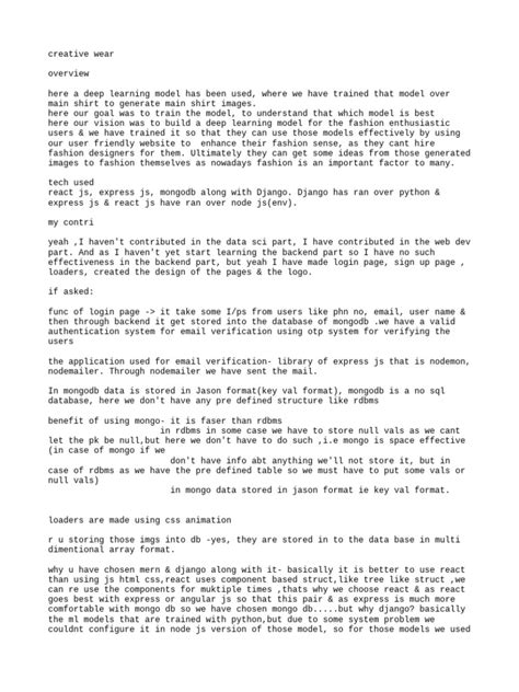 Creative Wear Proj Explanation Pdf Databases Information
