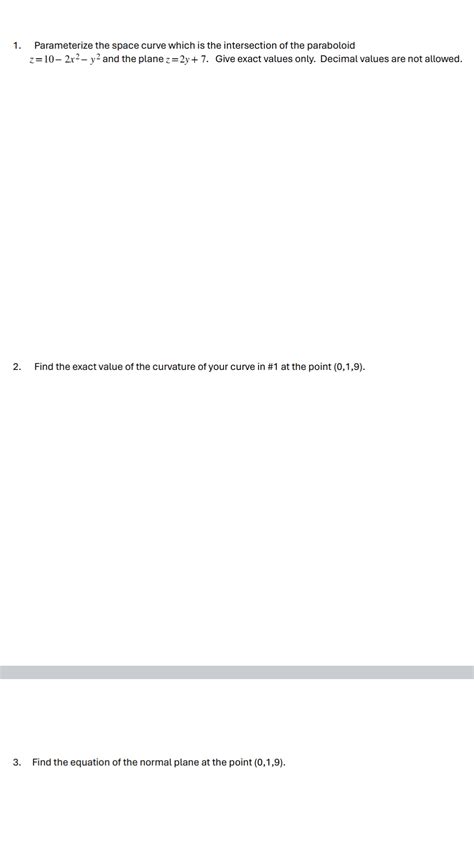 Solved Parameterize The Space Curve Which Is The