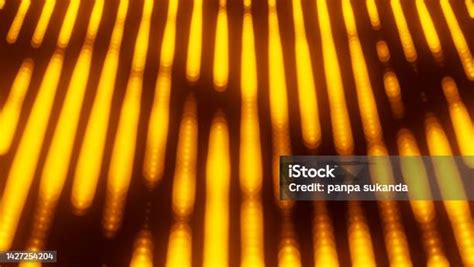 Abstract Orange Lights Bokeh Equalizer Bar Effecttechnology Particles Surface Grid 3d Model And