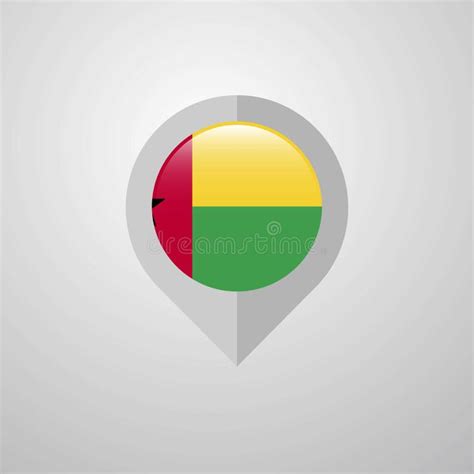 map navigation pointer with guinea bissau flag design vector stock