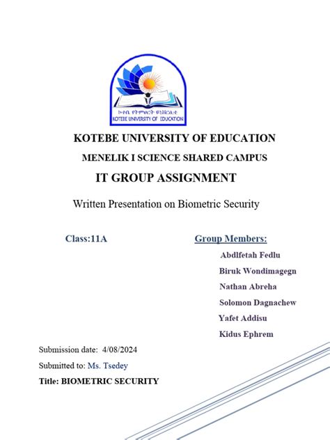 it assignment pdf biometrics authentication