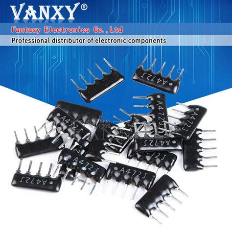 20pcs Dip Excusion Network Resistor Arเรย์ 5pin 220 330 470 510 560 1k 1 5k 2k 2 2k 3 3k 4 7k 5