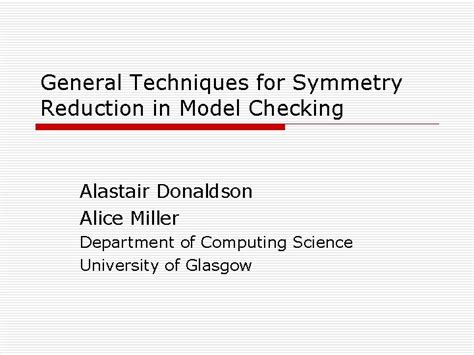 general techniques for symmetry reduction in model checking