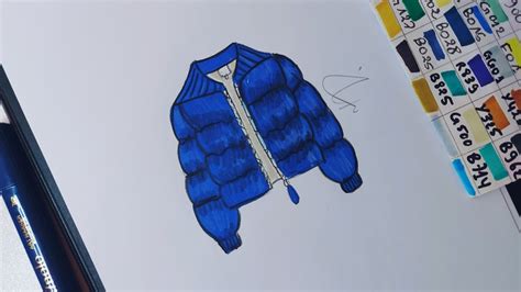 تعلم رسم جاكيت نسائي منفوخ سهل خطوة خطوة Winter Clothes Drawing رسم