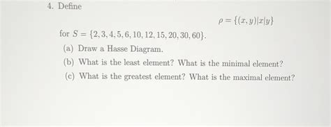 solved 4 define ρ { x y ∣x∣y} for