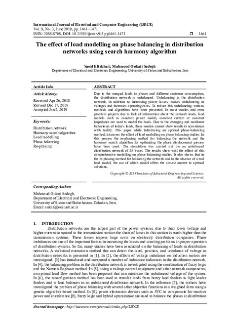 Pdf The Effect Of Load Modelling On Phase Balancing In Distribution Networks Using Search