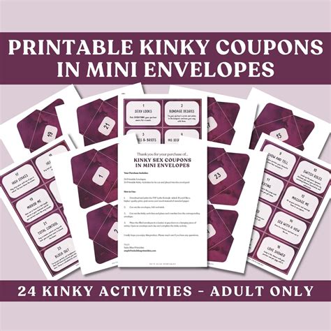 Printable Kinky Sex Coupons In Mini Envelopes Use As Valentine Coupons Or A Day Kinky