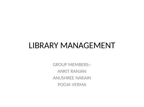 Library Management System Docsity