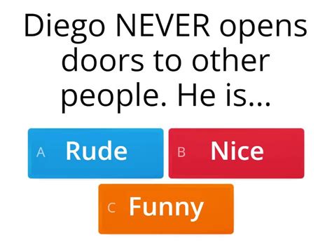 Personality Adjectives Exit Ticket Quiz