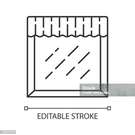 밸런스 선형 아이콘입니다 부엌 커튼입니다 홈 인테리어 디자인입니다 장식 직물 커튼 윈도우 탑 트리트먼트 가는 선 그림입니다 등고선 기호입니다 벡터 절연 윤곽선 도면 편집