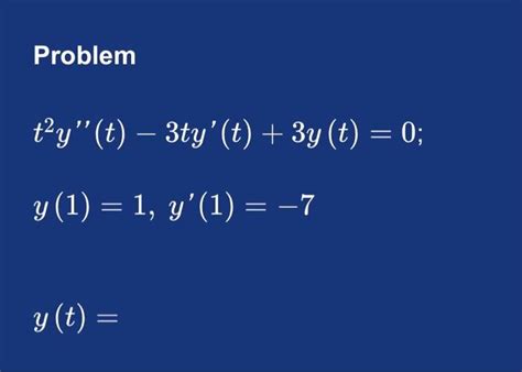solved solve the given initial value problem for the cauchy