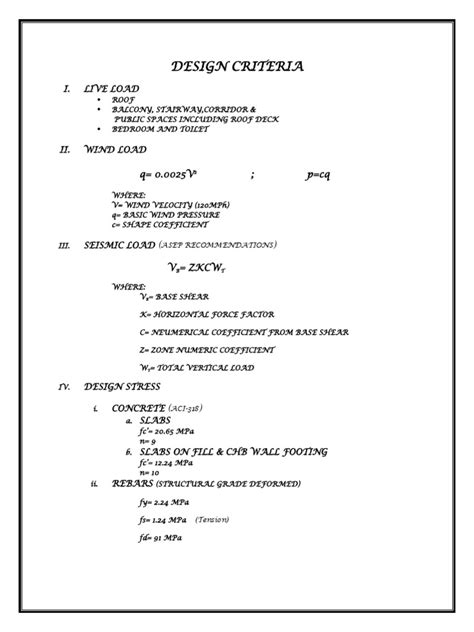 Design Criteria Pdf