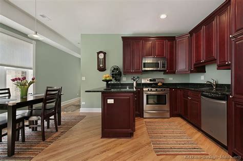 Traditional Dark Wood Cherry Kitchen Cabinets Cherry Cabinets Kitchen