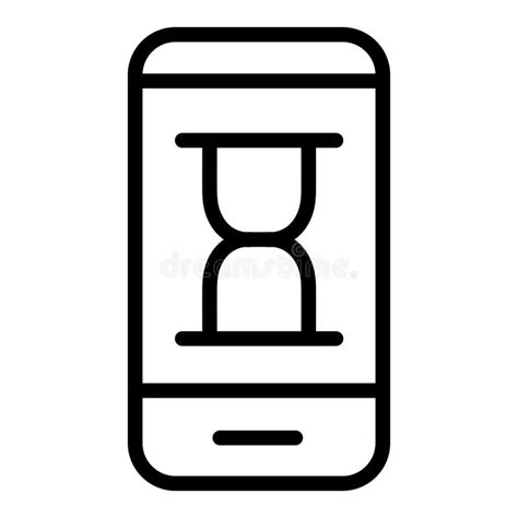 Loading Smartphone Icon Line Isolated On White Background Black Flat
