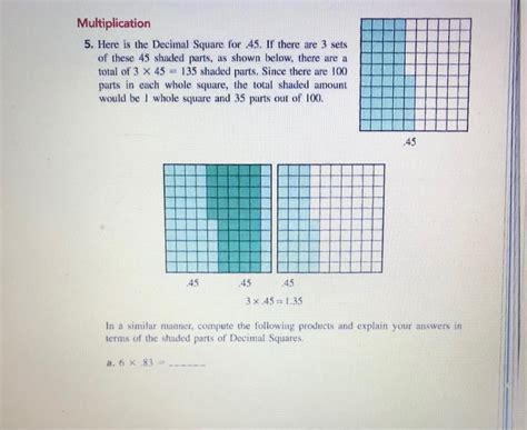 Solved Multiplication 5 Here Is The Decimal Square For 45