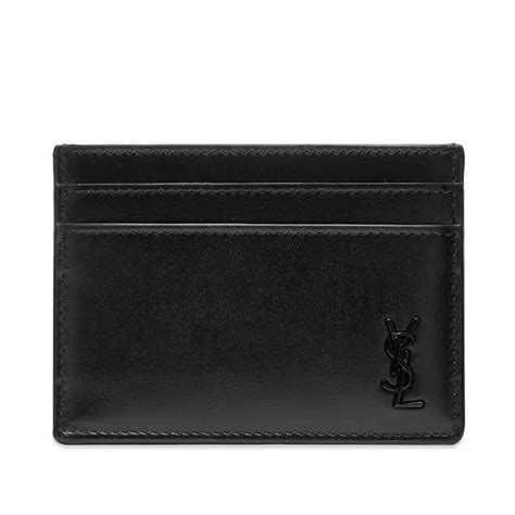 Saint Laurent Mens Tiny Monogram Card Holder In Black Saint Laurent