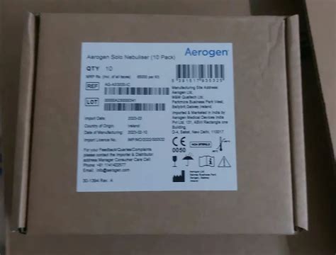 Portable Aerogen Solo Nebulizer Size Compact Model Namenumber Ag