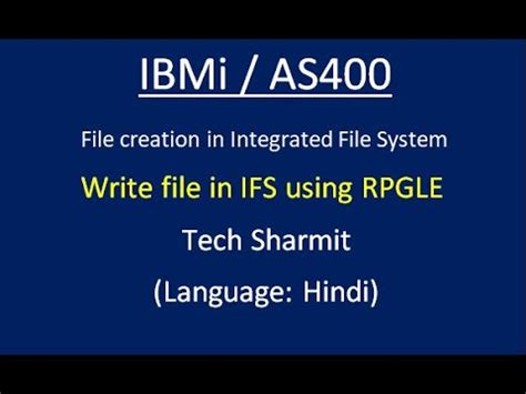 IBMi AS File Creation In IFS Using RPGLE Program IBM I AS YouTube