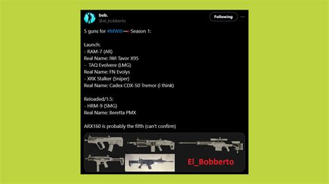 New Call Of Duty Leaks Reveal MW3 Season 1 Guns Coming Post Launch