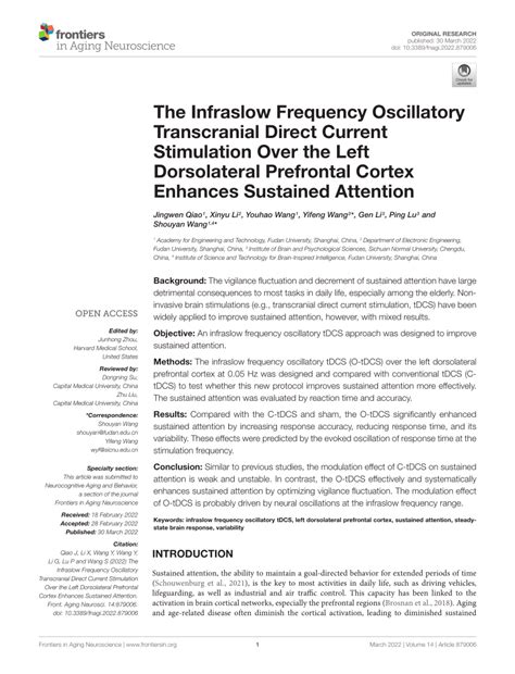 Pdf The Infraslow Frequency Oscillatory Transcranial Direct Current