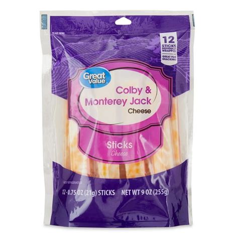 Great Value Gluten Free Colby & Monterey Jack Cheese Sticks, 9 oz, 12 Count - Walmart.com