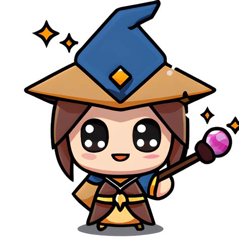 Beautiful Wizard Chibi Graphic · Creative Fabrica