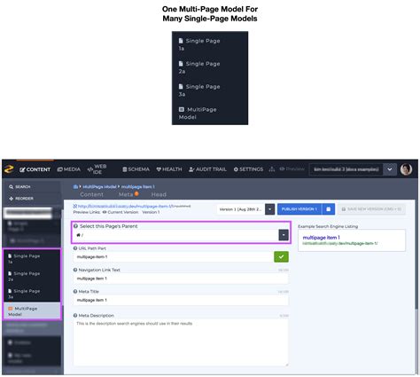 Building Related Single And Multi Page Content Models