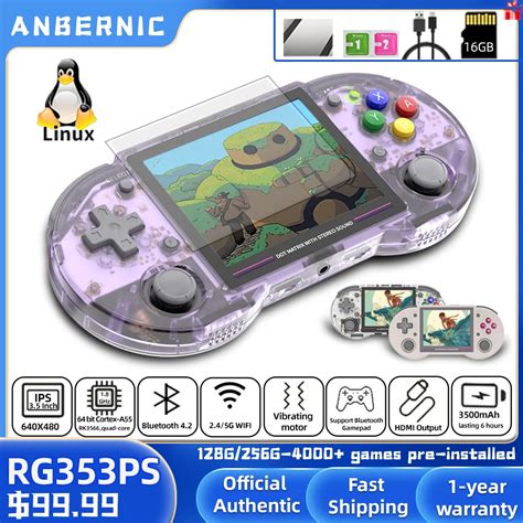 ANBERNIC RG PS Bit Handheld Game Console Linux System Inch IPS Screen Retro Game