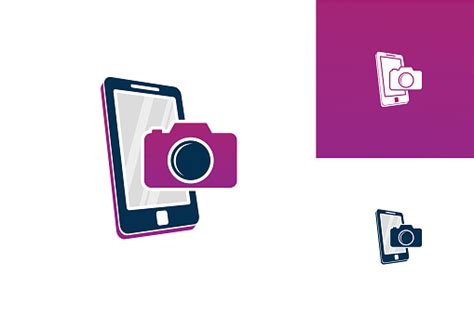 카메라 모바일 로고 템플릿 디자인 벡터 엠블럼 디자인 개념 창조적 인 기호 아이콘 Brand Name Smart Phone에 대한 스톡 벡터 아트 및 기타 이미지