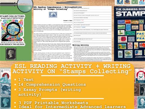 Esl Reading Comprehension Writing Activity On Stamps Collecting By Teach Simple