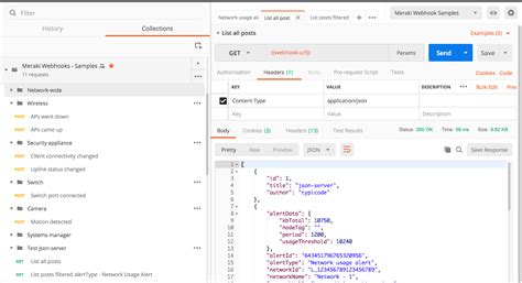 Meraki Webhooks With Json Server Developer Hub Homepage Cisco