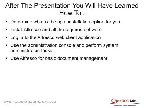 Installing And Getting Started With Alfresco Ppt