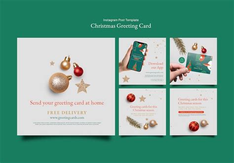 평면 디자인 크리스마스 인사말 템플릿 무료 Psd 파일