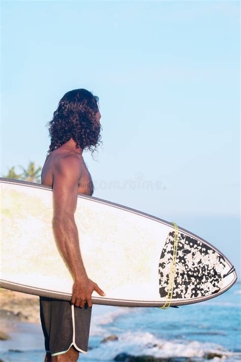 Surfer With Board Stock Image Image Of Extreme Longhaired 117902945